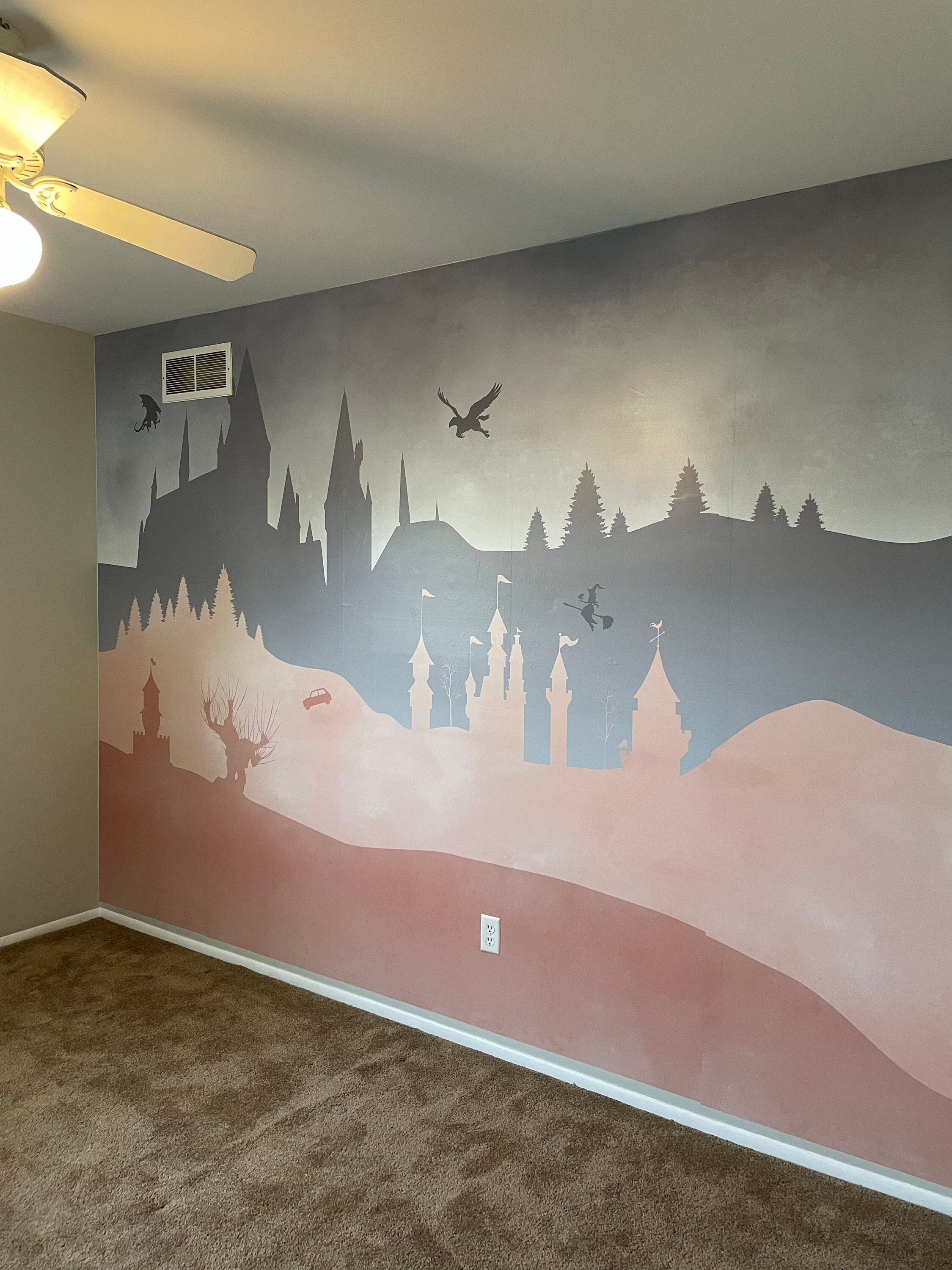 View on the Wizards' Castle in Blush Color - Self-adhesive Removable ...