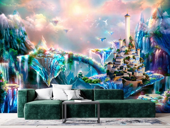 Flying Temple Wall Mural Mural Removable Sticky Decal - Etsy