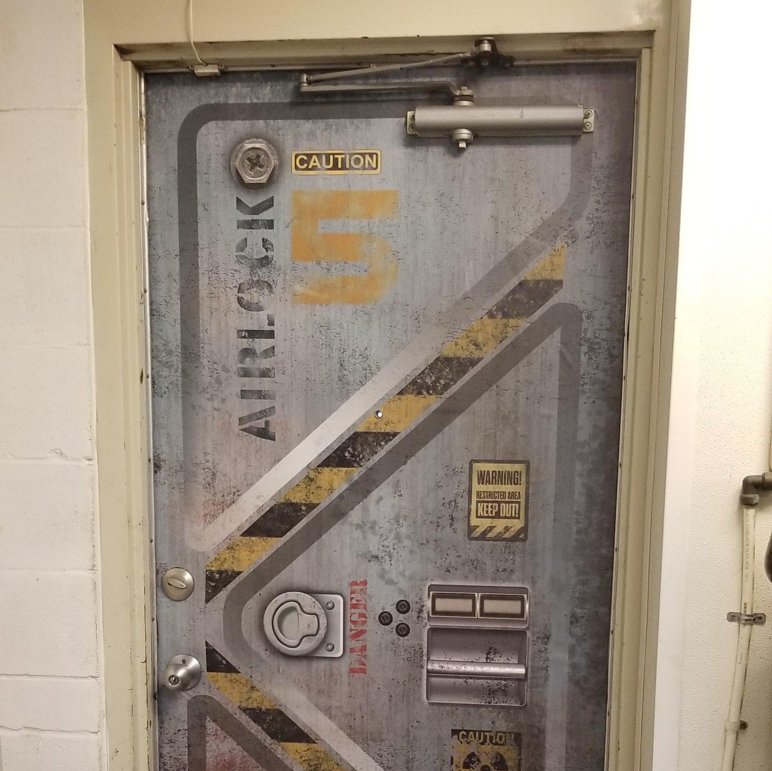 Door Mural - Bunker, Sci-fi Armored Airlock. Removable Decal, Self ...