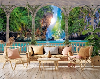 Antique Terrace Large Wall Mural Old City Removable Wallpaper View of ...