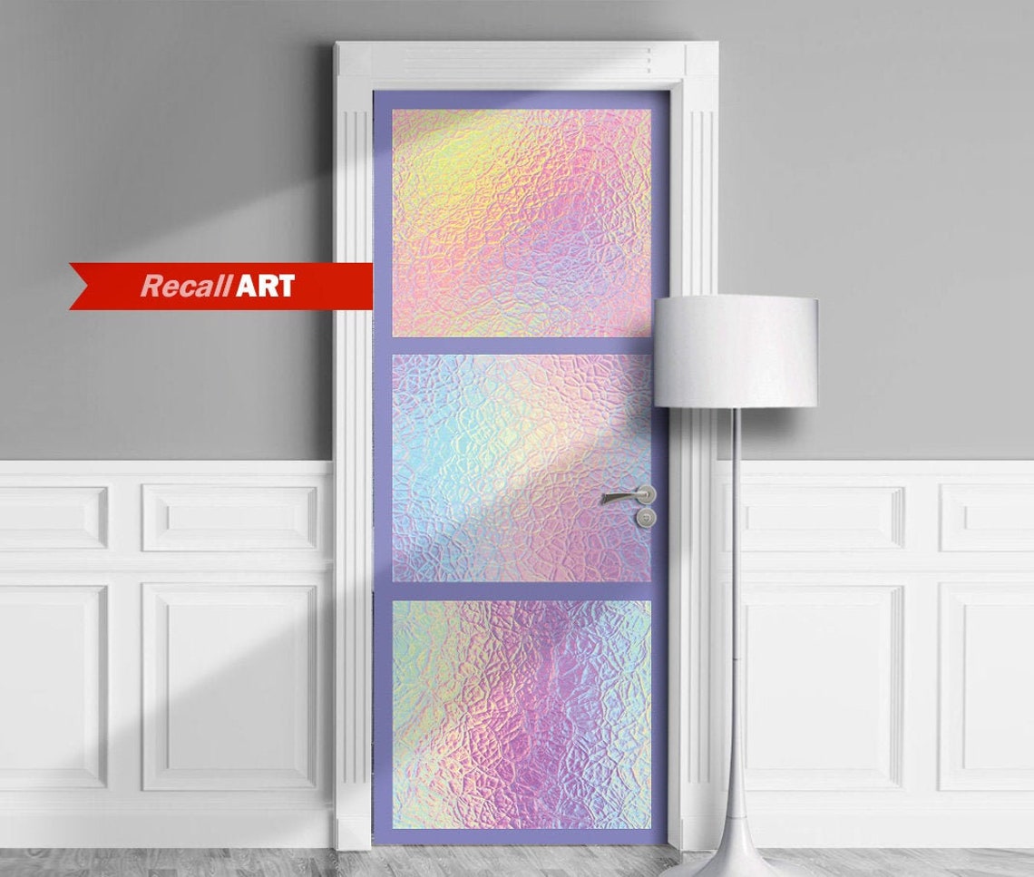 Holographic Glass Imitation - Door Mural, Removable Decal, Self ...