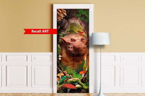 Wood Goblin Troll Mural for Door Wall Fridge Sticker | Etsy