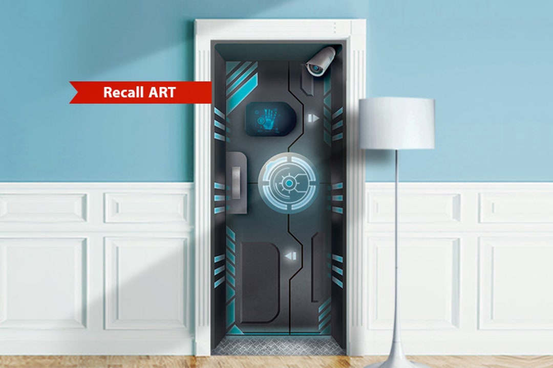 Futuristic Door Mural - Spy Sci-fi Gate. Spacecraft Decal for Wall ...