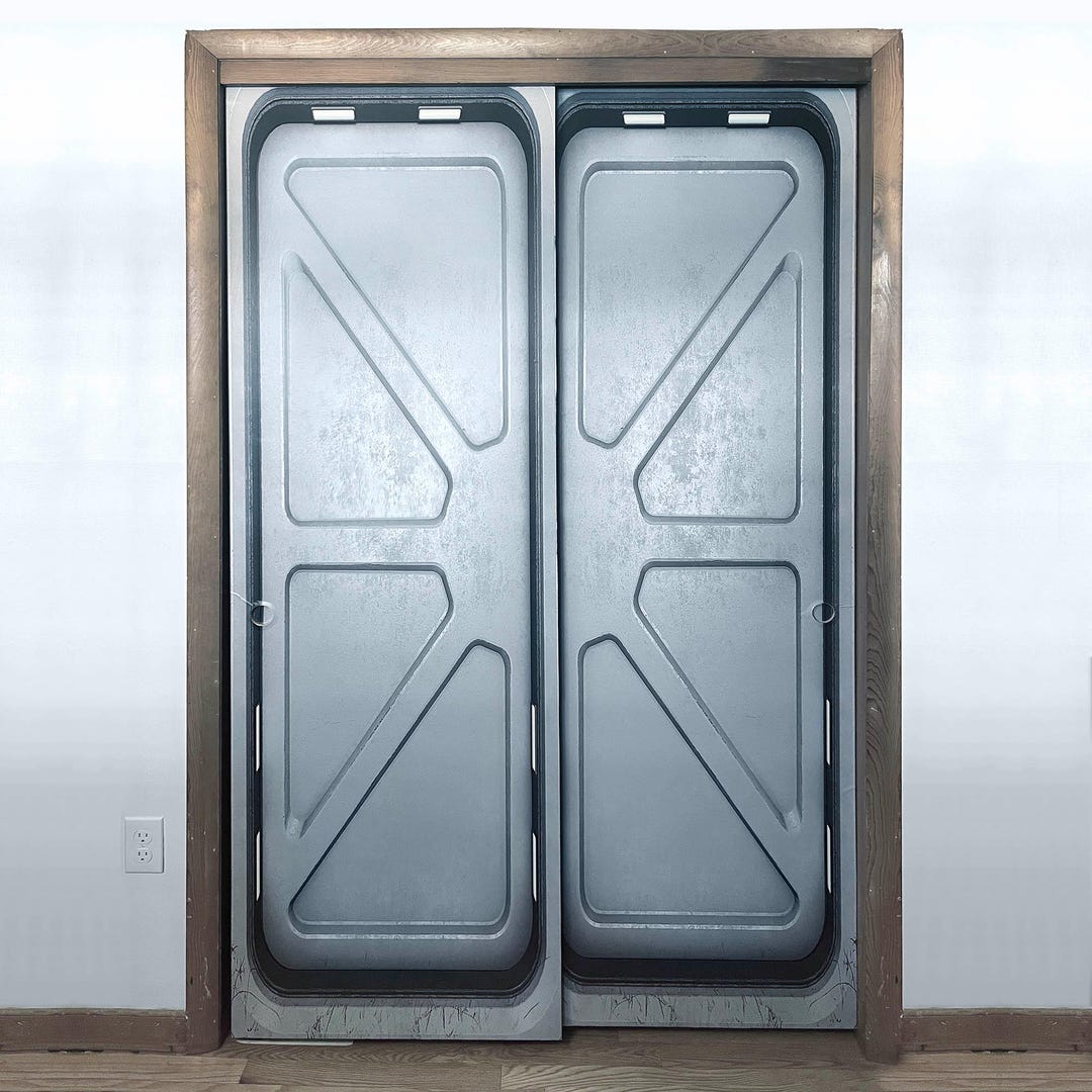 Sci Fi Bunker Double Door Sticker Covers - Starship Murals, Airlock ...