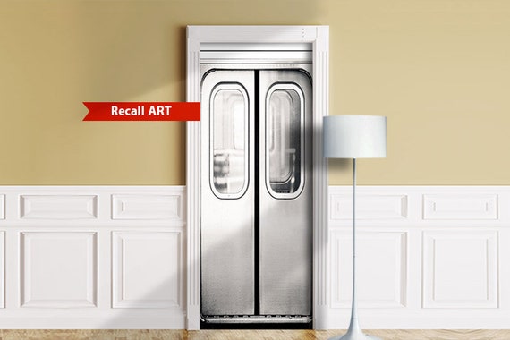 Subway Silver Carriage Mural for Door Wall Fridge | Etsy