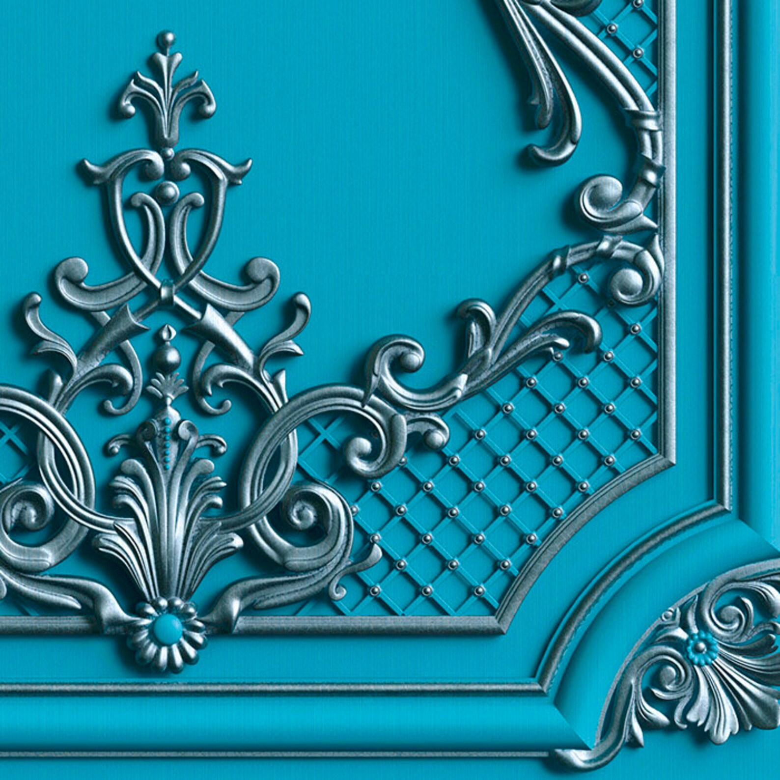 Door Mural - Blue Classic Door. Decal for Window, Wall, Fridge, Sticker ...