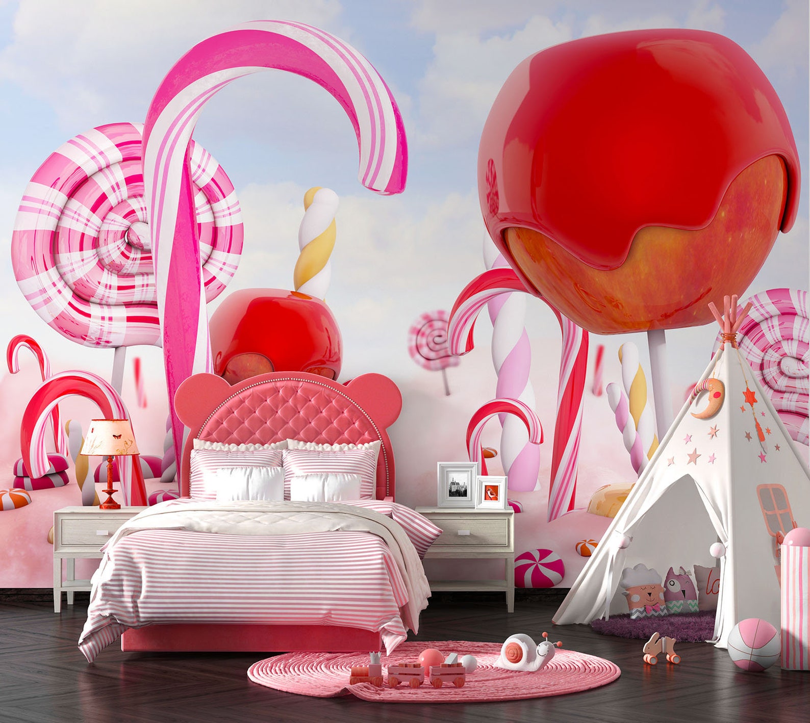 Candy Landscape Wall Mural Self-adhesive Removable Decal - Etsy