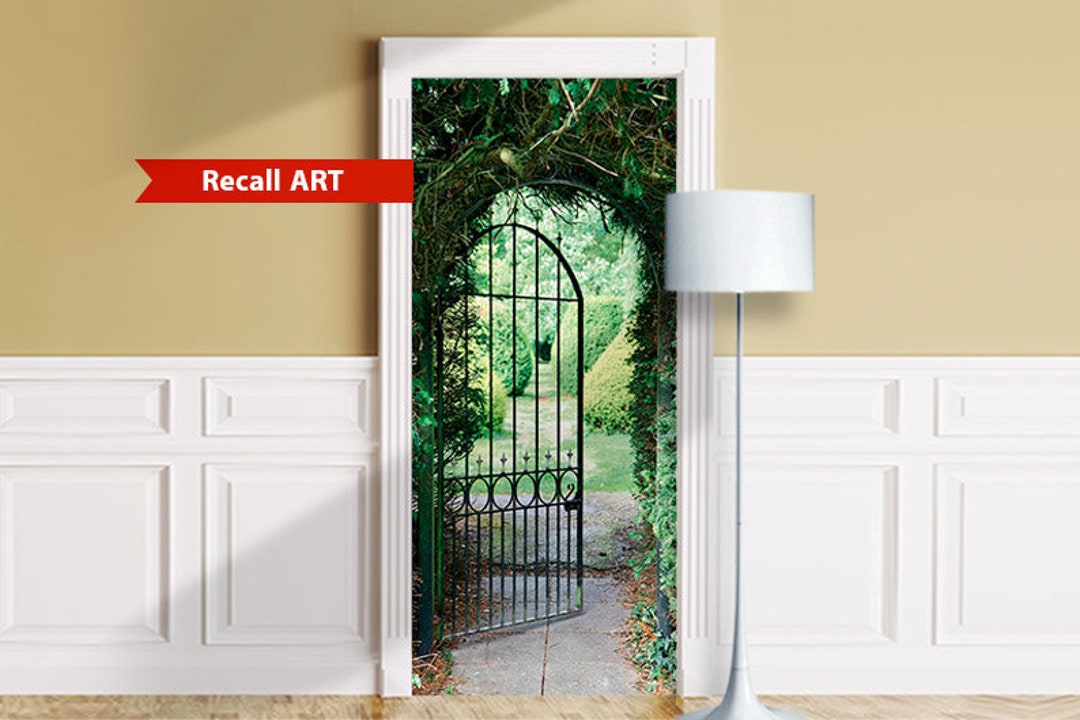 Door Mural - Gates to Garden, Wicket. Decal for Window, Wall, Fridge ...