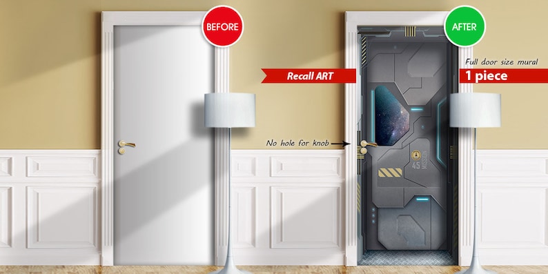 Door Mural Spaceship Air Lock Gateway. Decal for Window | Etsy