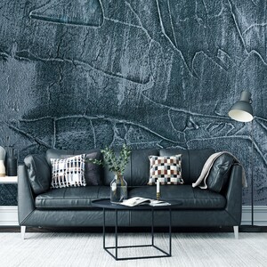 Blue Grey Stucco Removable Wall Mural Peel and Stick Decal | Etsy