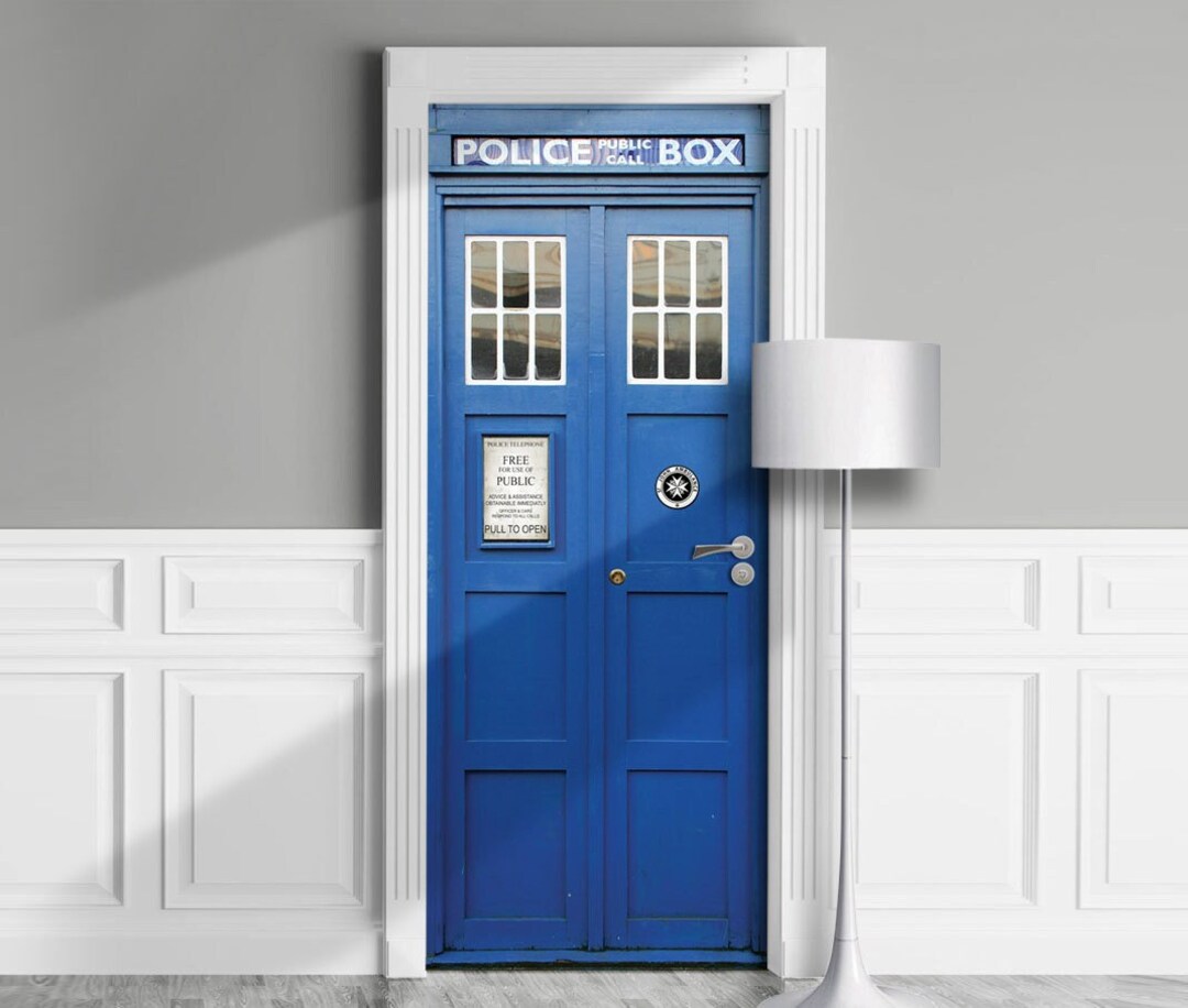 Policebox Door Mural - Peel & Stick Removable Sticker, Cover, Skin ...