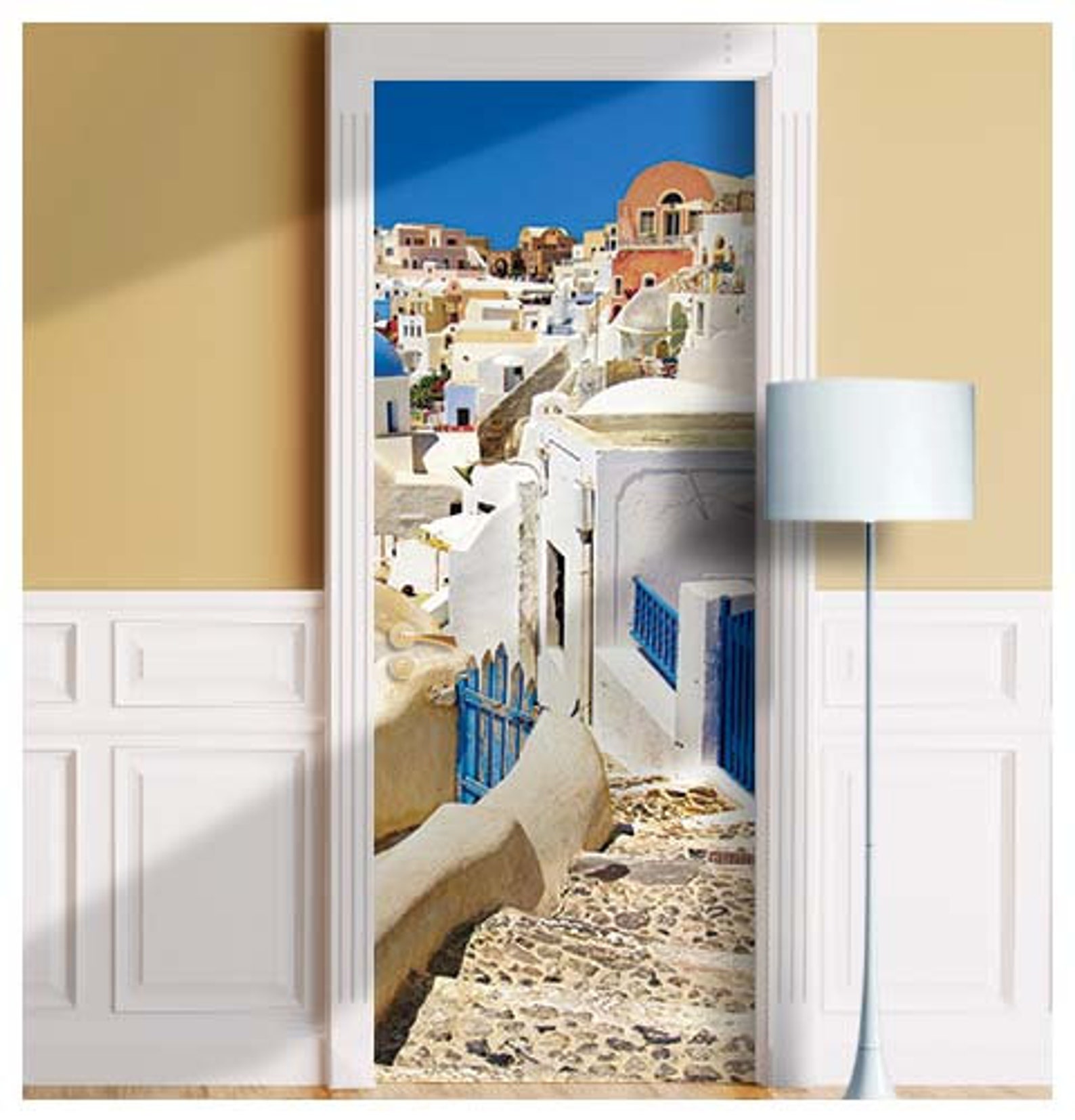 Greek Town Sticker for Door Wall or Fridge. Peel & Stick - Etsy