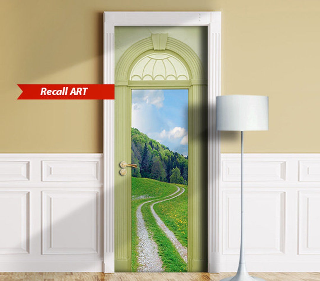 Path Through Arched Door, Hilly Landscape - Peel & Stick Mural, Sticker ...