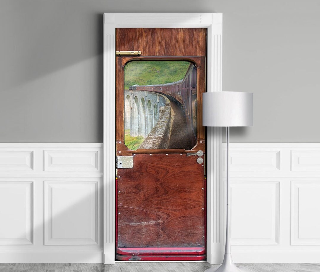 Express Train Car - Door Mural Sticker, Removable Peel and Stick Skin ...