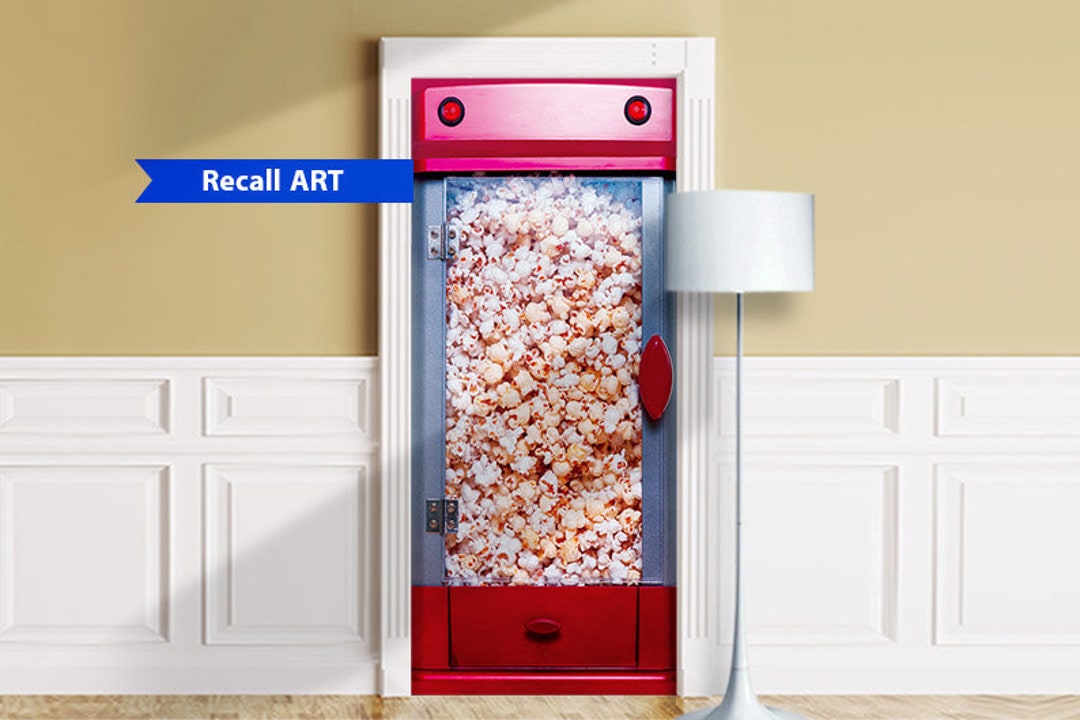 Door Mural - Popcorn Maker. Cinema. Decal for Door, Window, Wall ...