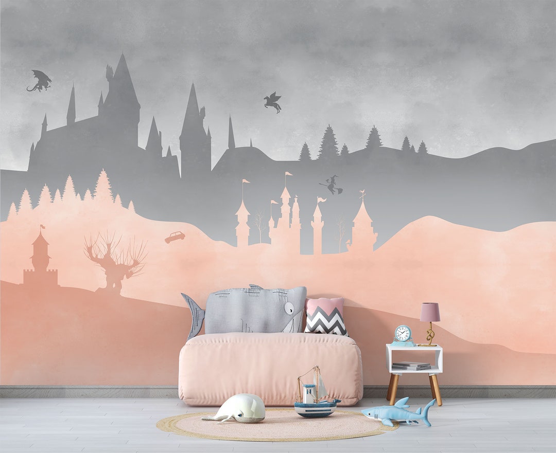 View on the Wizards' Castle in Blush Color - Self-adhesive Removable ...