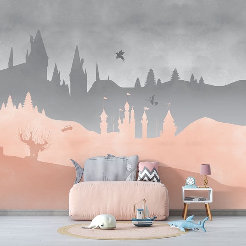 Wizards' Castle Navy Self-adhesive Removable Mural - Etsy