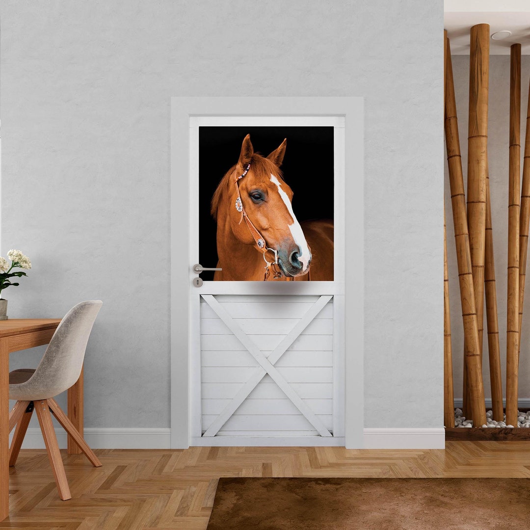 Horse in White Stall - Sticker for Door, Wall or Fridge. Peel and Stick ...