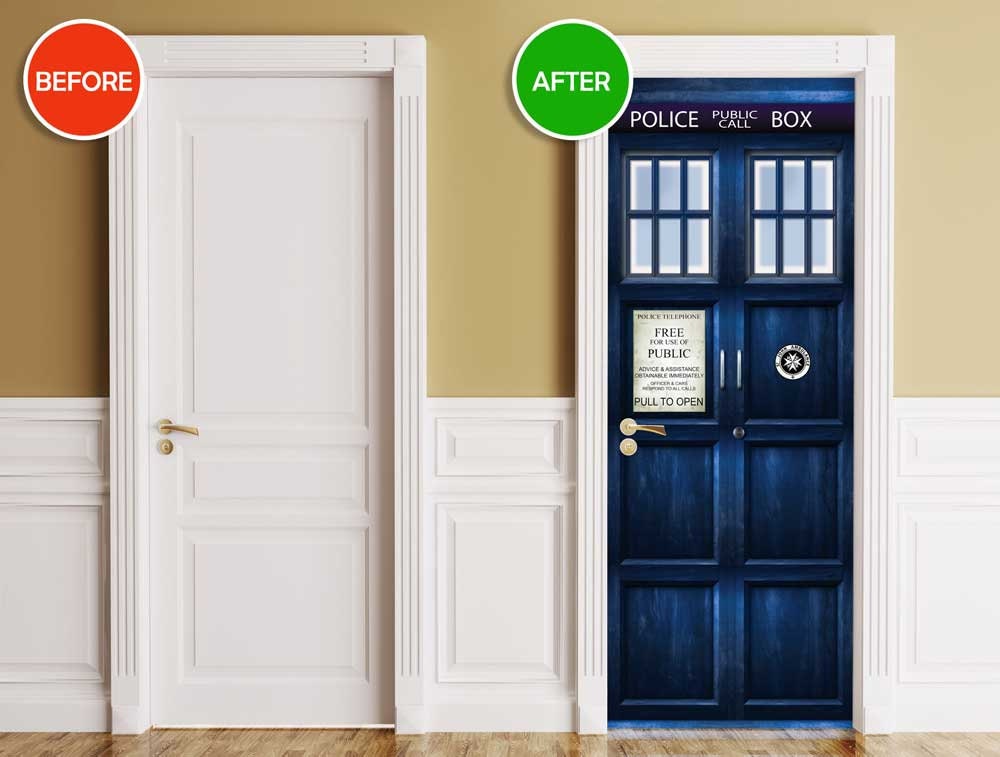 Policebox Door Mural Sticker Cover Peel & Stick Removable | Etsy