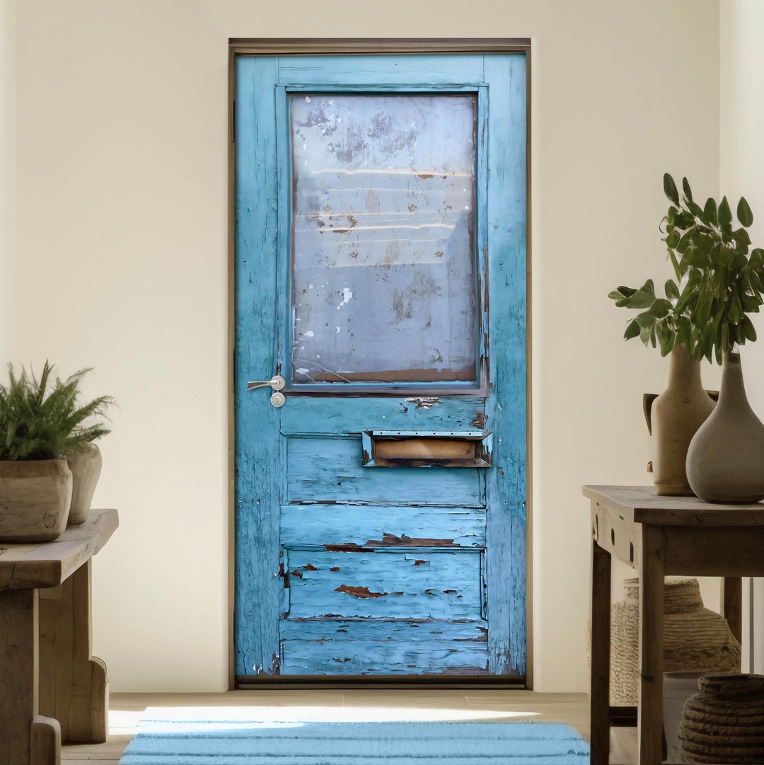 Vintage Barn Door Mural, Cover. Fridge Wrap, Old Resort City Removable ...