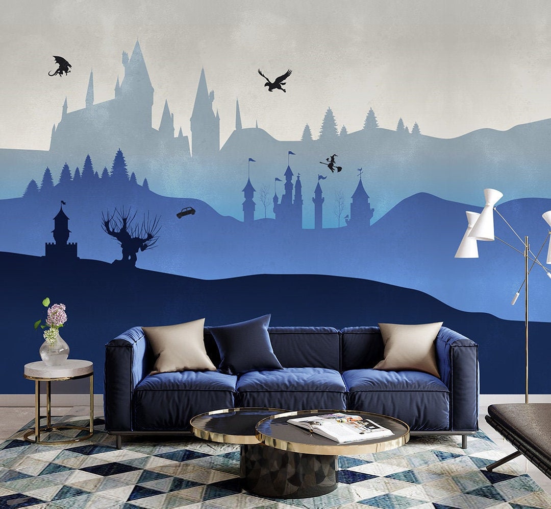 Wizards' Castle Navy - Self-adhesive Removable Mural, Decal, Wallpaper ...