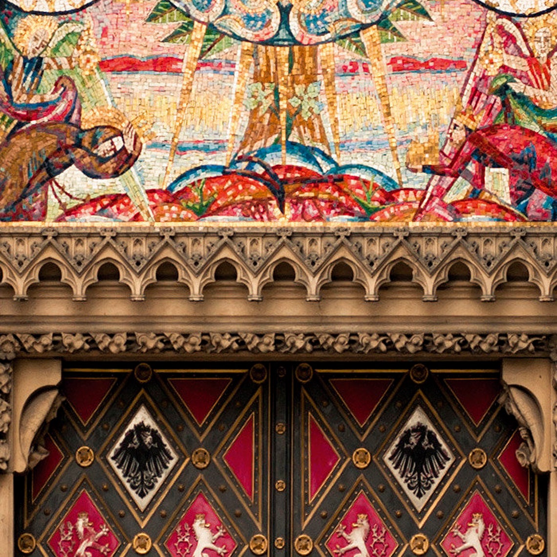 Door Mural - Gothic Castle Gateway. Decal for Window, Wall, Fridge ...