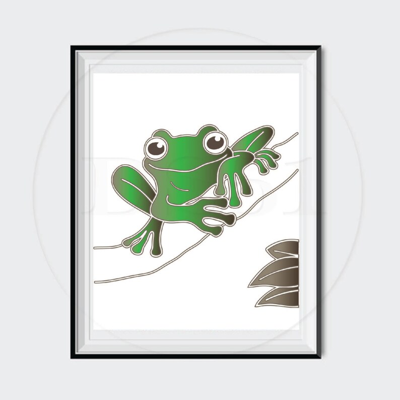 Green Frog Nursery Digital Printable Poster and Postcard Instant ...