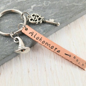 Alohomora Keychain, Wizard Hat Witch Keychain, Magic Spells, Stocking ...