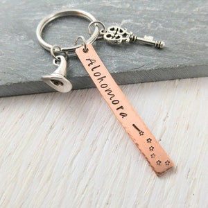 Alohomora Keychain, Wizard Hat Witch Keychain, Magic Spells, Stocking ...