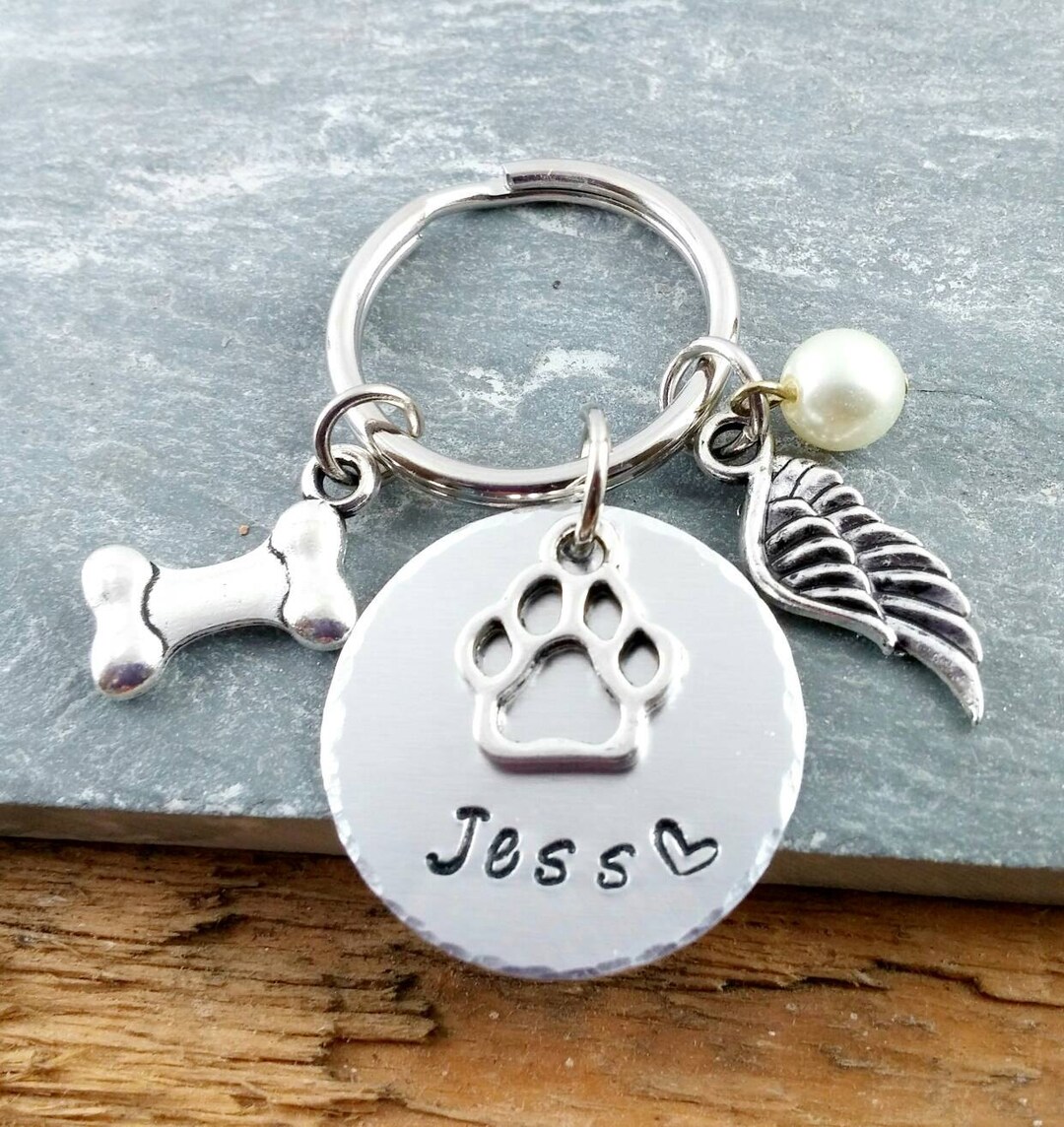 Custom Pet Loss Gift, Dog or Cat Memorial Keychain, Pet Remembrance ...