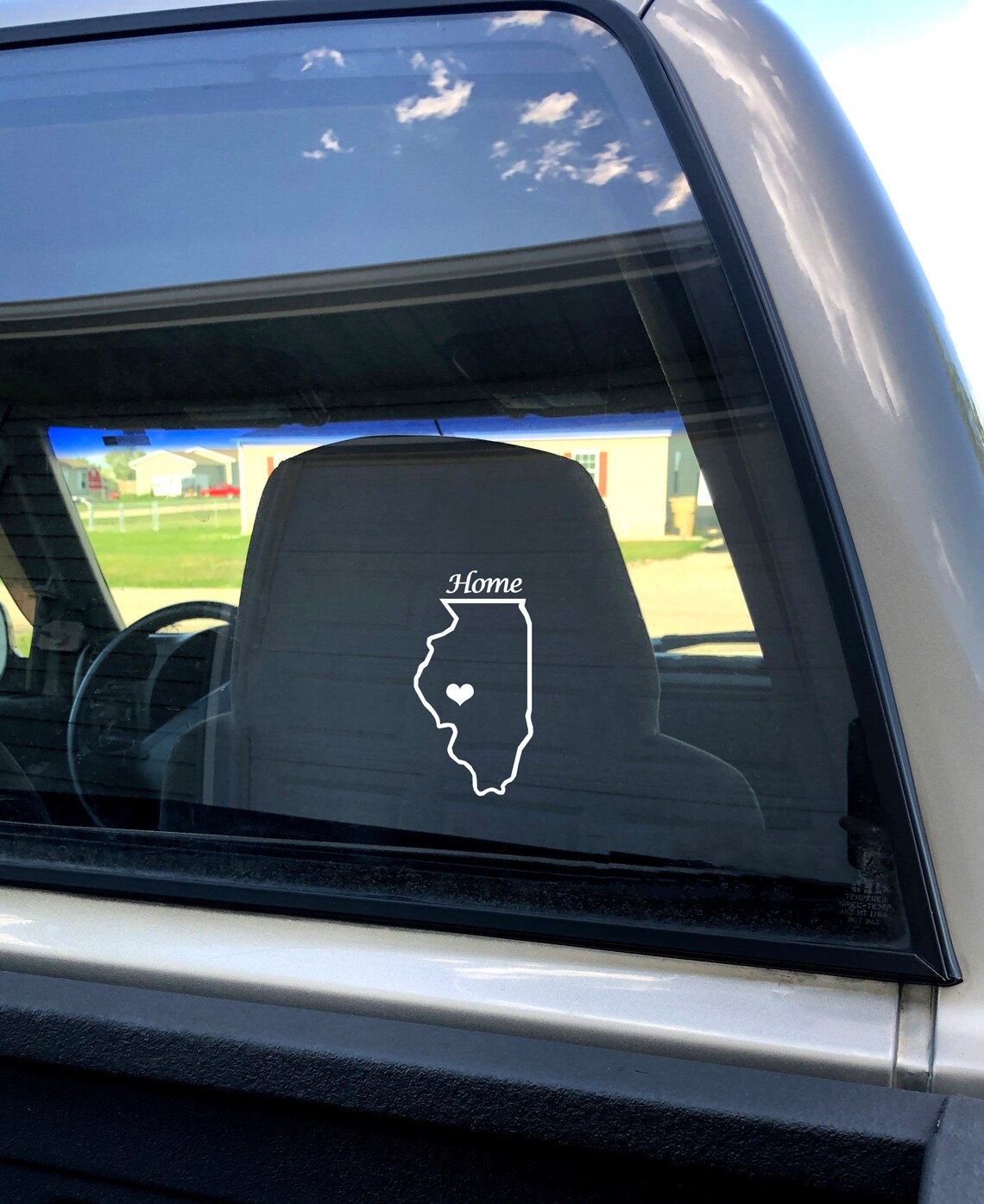 Illinois Sticker Heart Placed Over Any City White Vinyl - Etsy