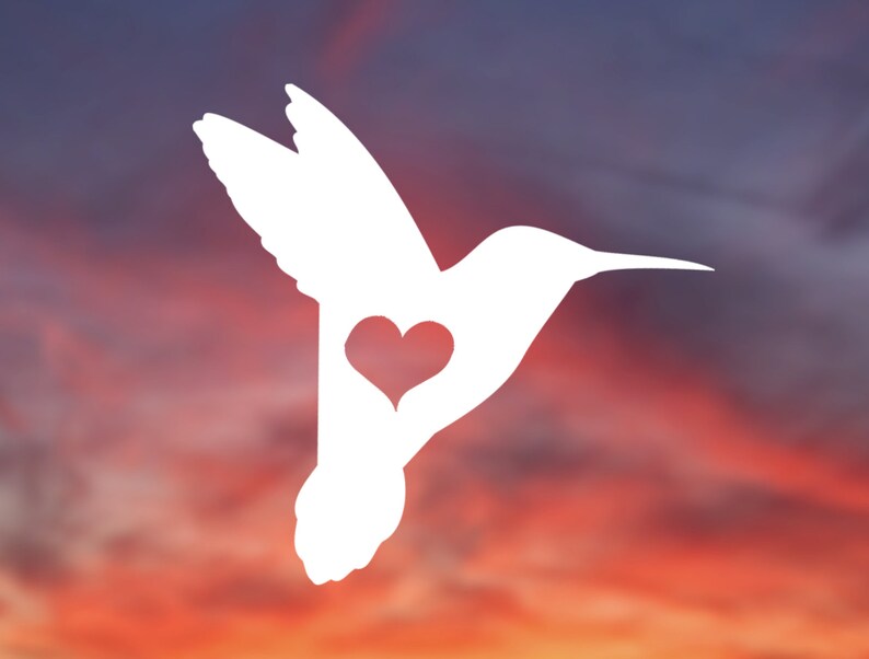 Hummingbird and Heart Vinyl Sticker for the Birder, Bird Watcher, and ...