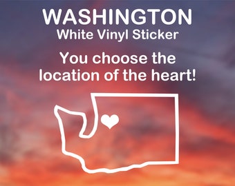 Washington State With Heart Vinyl Decal - Etsy