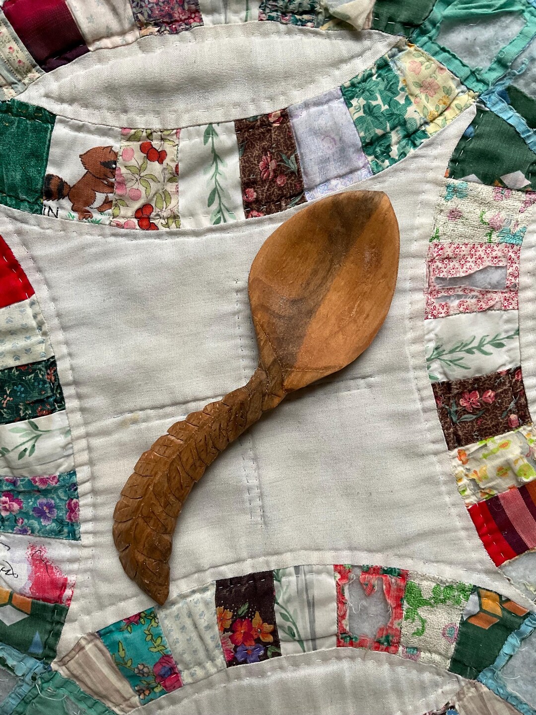 Hand-carved Wooden Spoon | Feather Leaf Spoon | Kitchen Dining Room ...