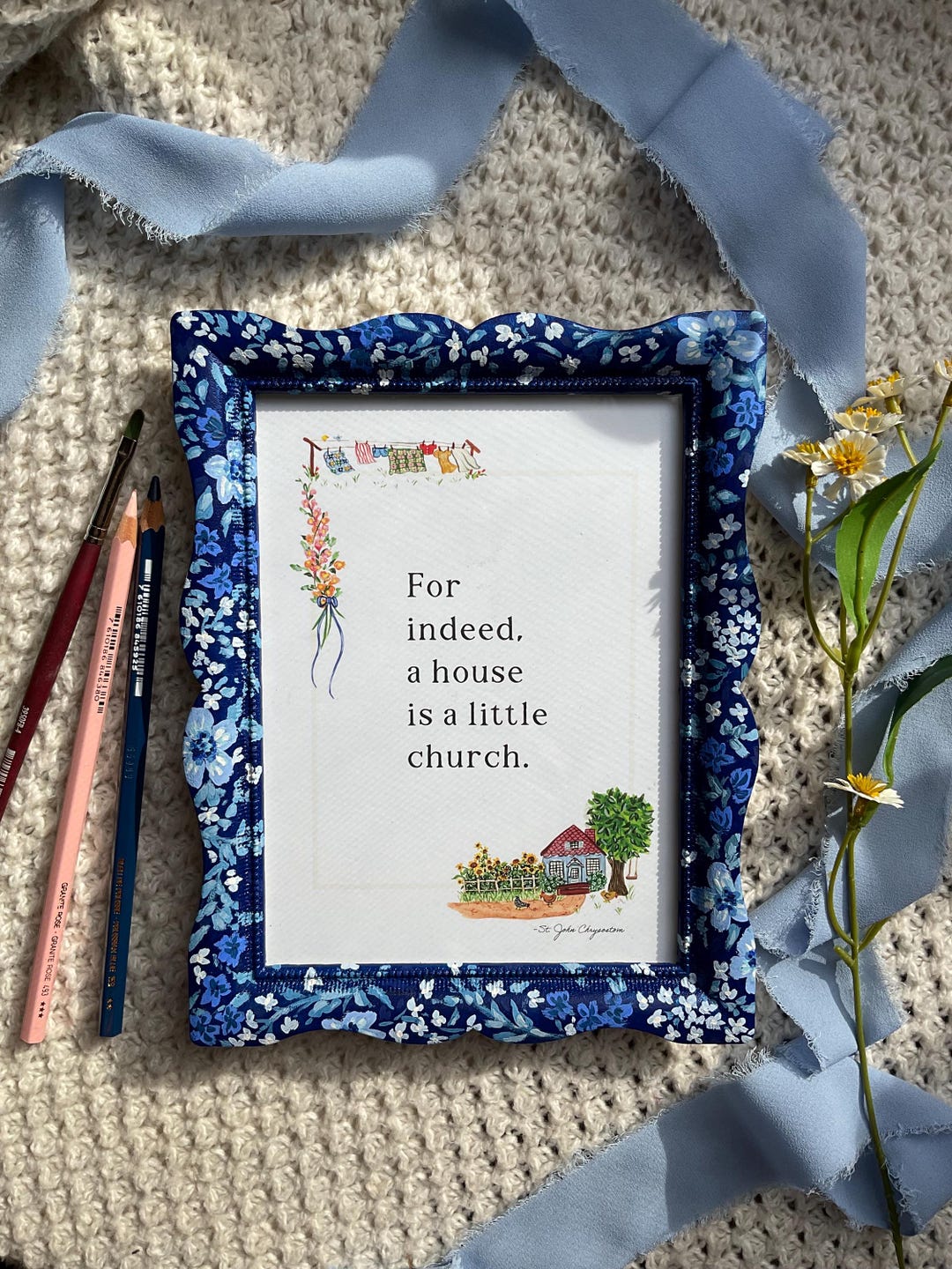 A House is a Little Church Art Print Christian Farmhouse Decor ...