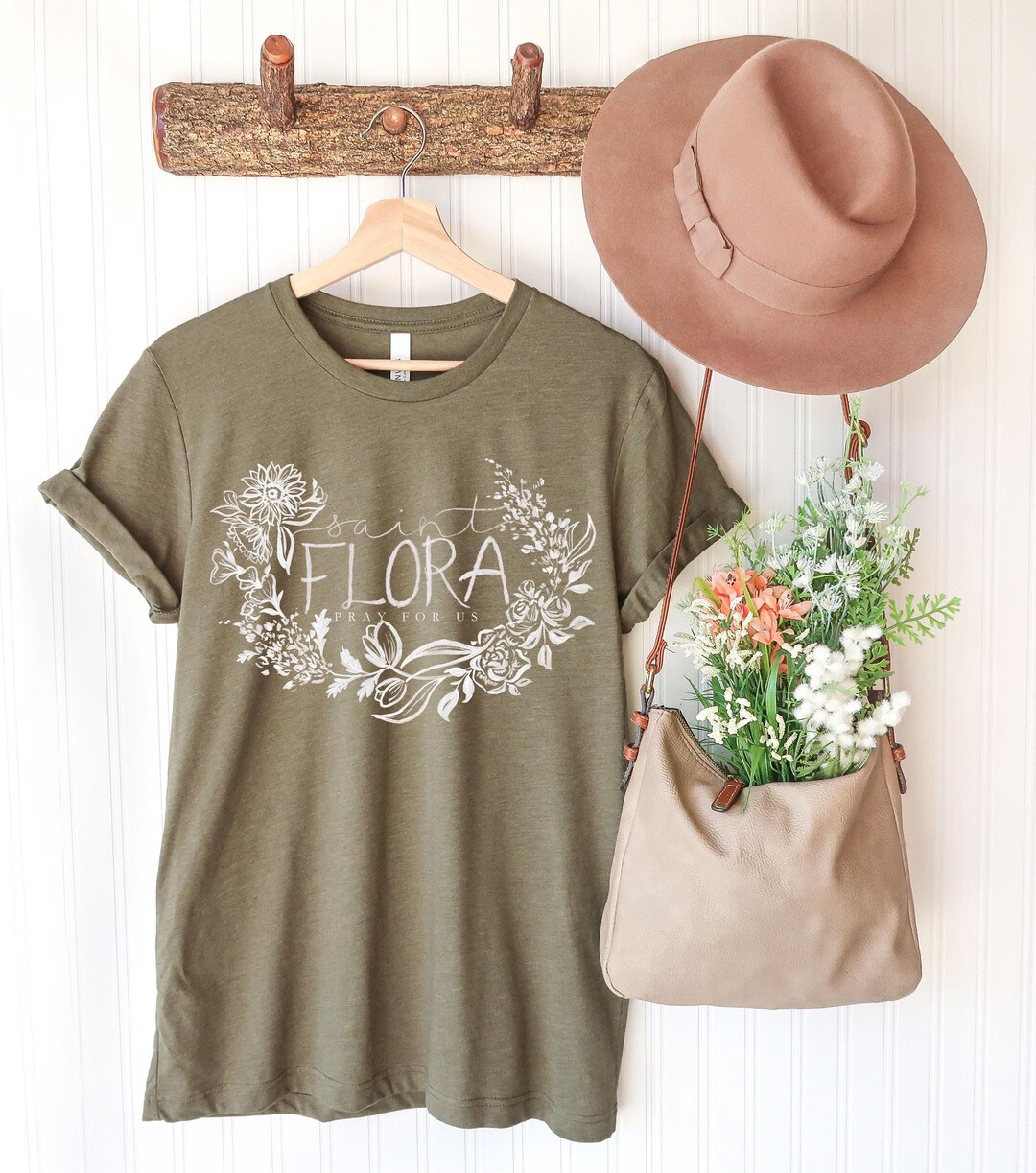 Saint Flora Pray for Us Catholic T-shirt / Catholic Tee / Catholic ...