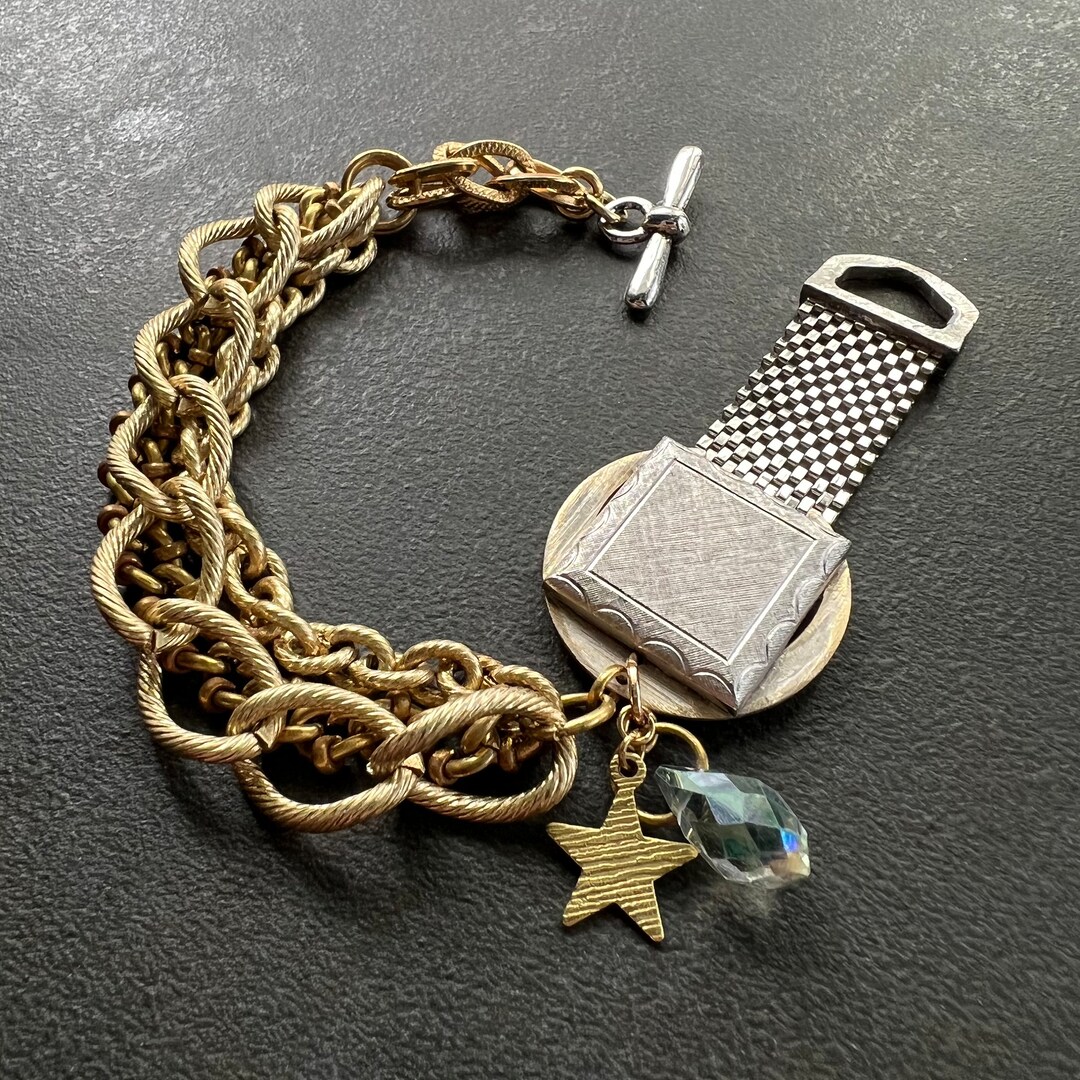 Vintage Cuff Link, Vintage Chain, Large Bracelet - Etsy