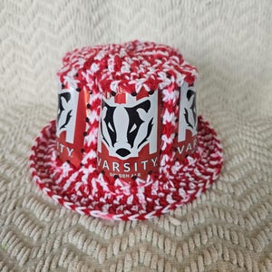 BADGERS Handmade Crochet Beer Can Hat - Etsy