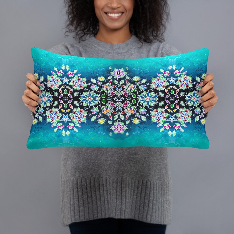 Ojibwe Cree Floral Design by Hillary Kempenich - Basic Pillow - Etsy