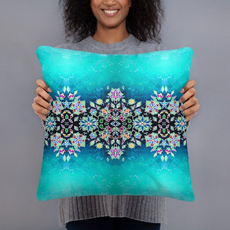 Ojibwe Cree Floral Design by Hillary Kempenich Basic Pillow - Etsy