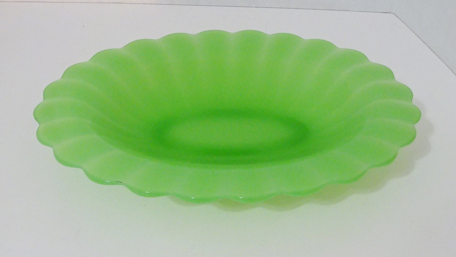 Vintage Fenton Jadeite Large Dish/platter With Scalloped Edge - Etsy