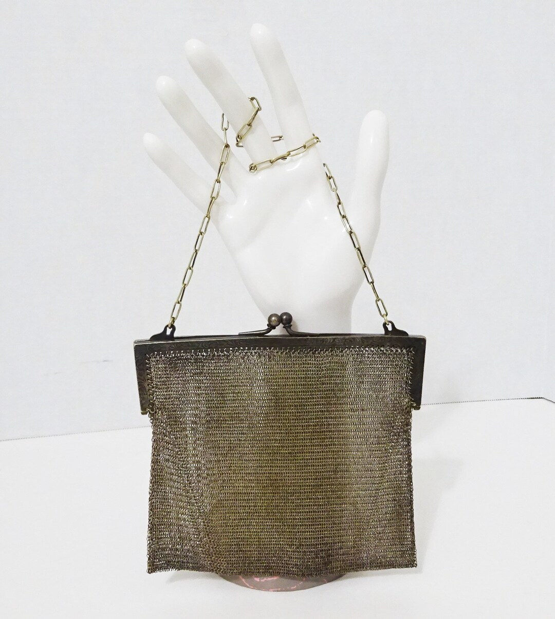 Antique 1920's Gold Soldered Metal Chain Mesh Flapper Purse Handbag - Etsy