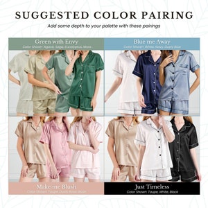 Cinnamon Red Satin Bridesmaid Pajamas Set of Bridesmaids Pajamas Burgundy Bridal Party Pjs ...