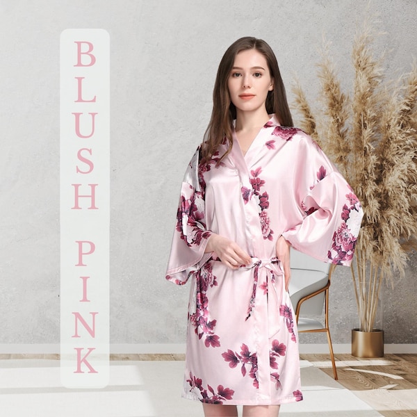 Floral Satin Robe - Etsy