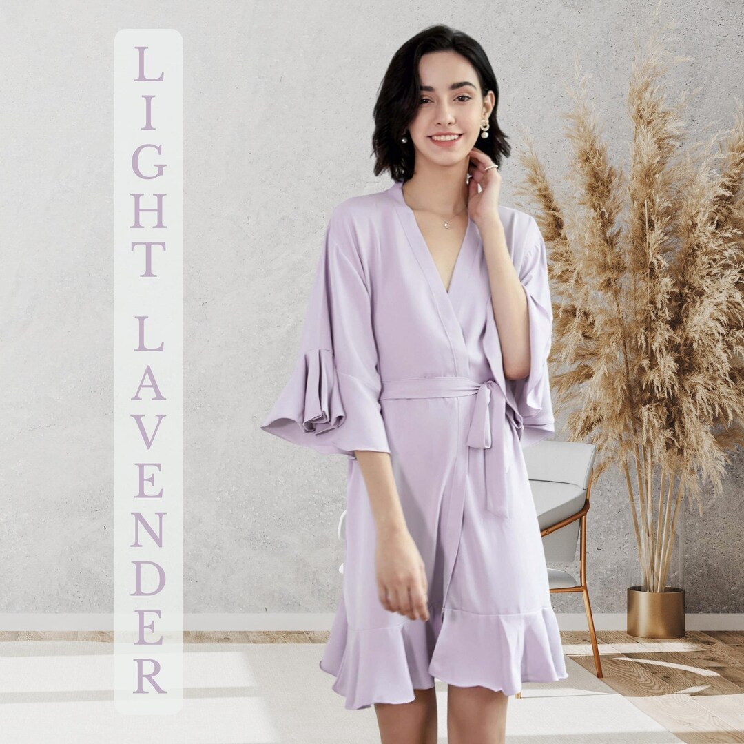Lavender Ruffle Bridesmaid Robes Bridal Party Robes Set of - Etsy