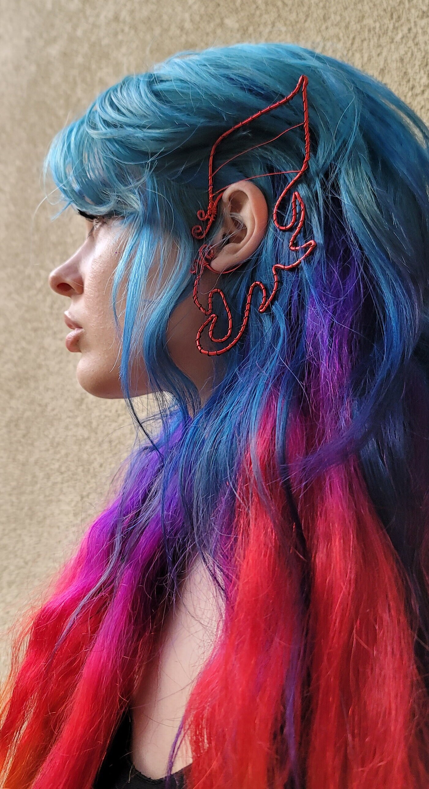 Dragon Fire Ear Wings Red Wire Wing Ear Cuff Fantasy Fire Jewelry ...