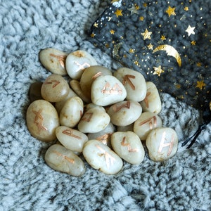 Natural Stone Rune Set - Etsy