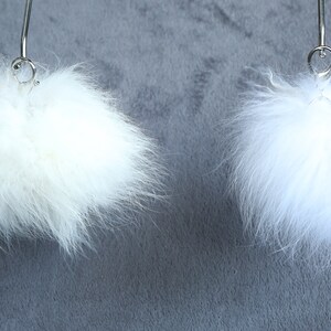 Arctic Fox Tail Poof Keychain - Etsy