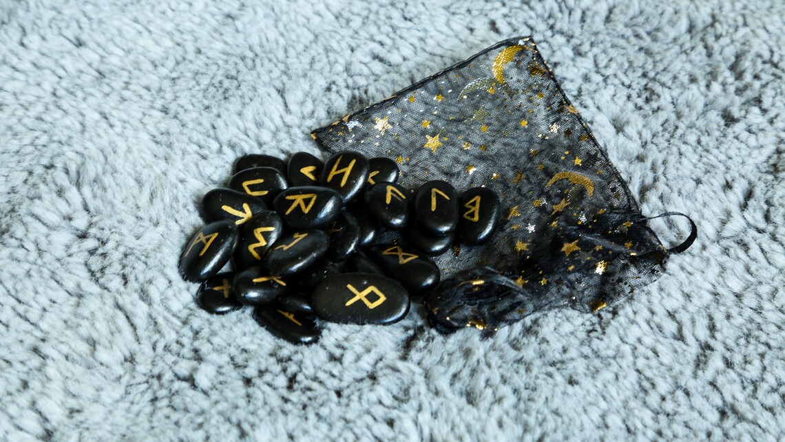 Black Stone Rune Set | Etsy