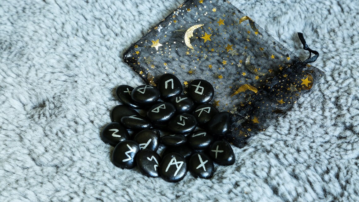 Black Stone Rune Set - Etsy